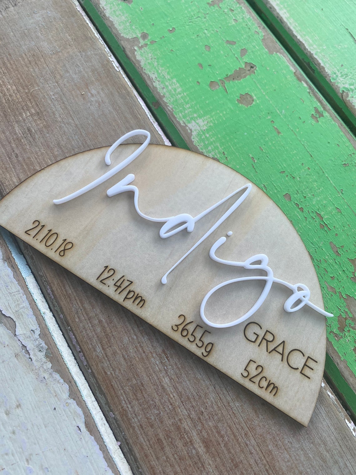 Wooden Birth Announcement Plaque Wooden Sign Photo Prop | Etsy