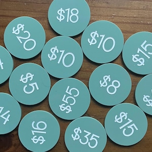 Acrylic Shaped Price Tags / Market Display / Prices / Shop Display - Etsy