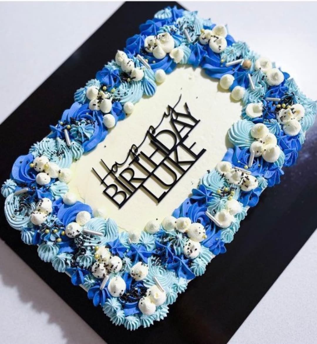 Personalised Happy Birthday Cake Topper - Acrylic With or Without Stick ...