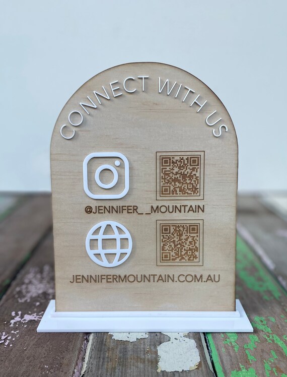 Wooden Arch Custom Double QR Code Sign/market Display - Etsy Australia
