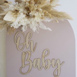 Oh Baby Large Wooden Backdrop Wording Baby Shower Display Event Signage ...