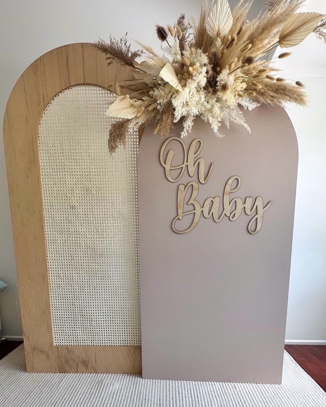 Oh Baby Large Wooden Backdrop Wording Baby Shower Display Event Signage ...