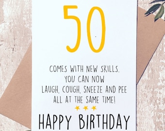 Rude 50th Birthday Card | Etsy UK