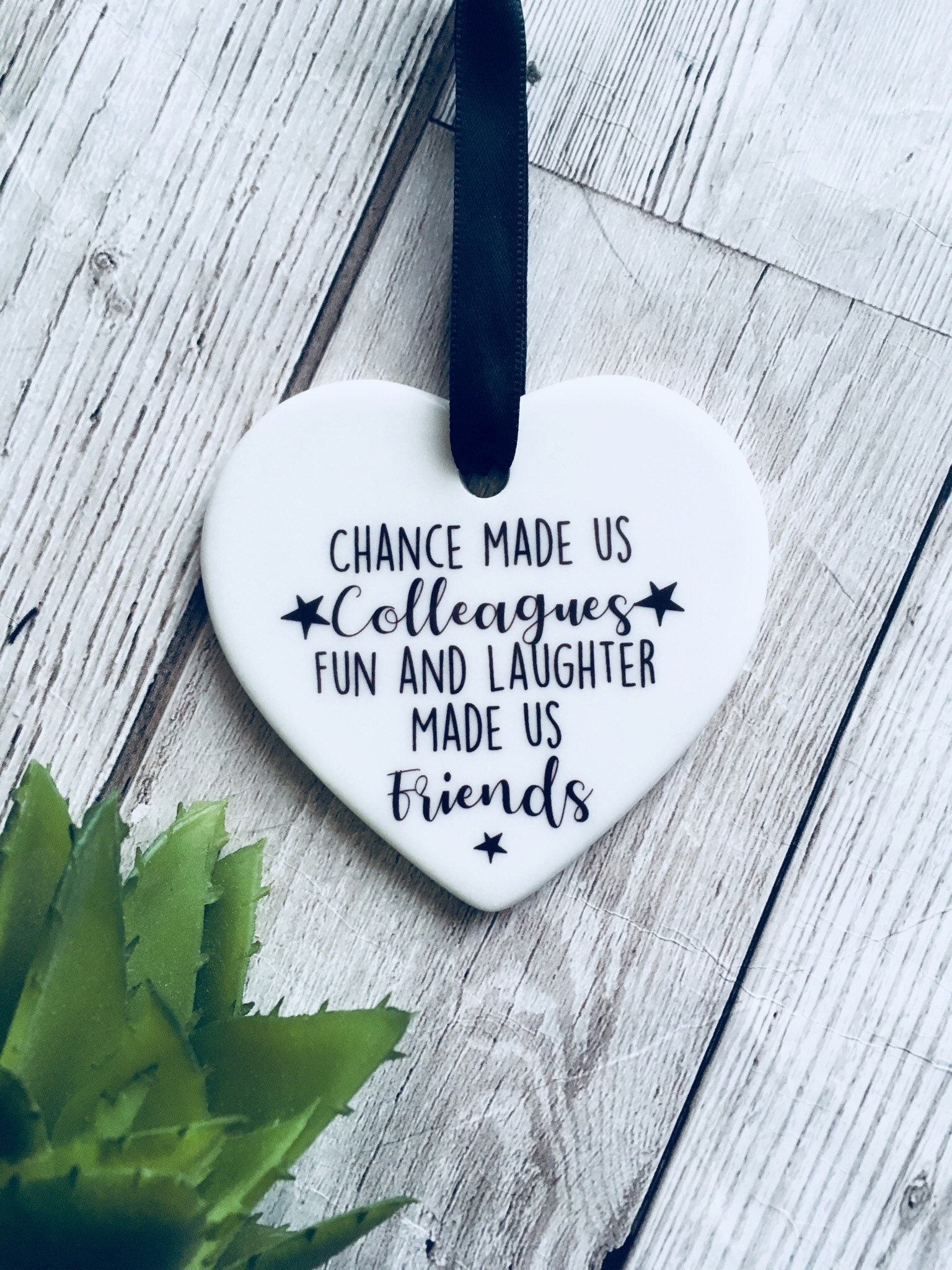 Ceramic Hanging Heart, Chance Made Us Colleagues, Heart Keepsake, Gift ...
