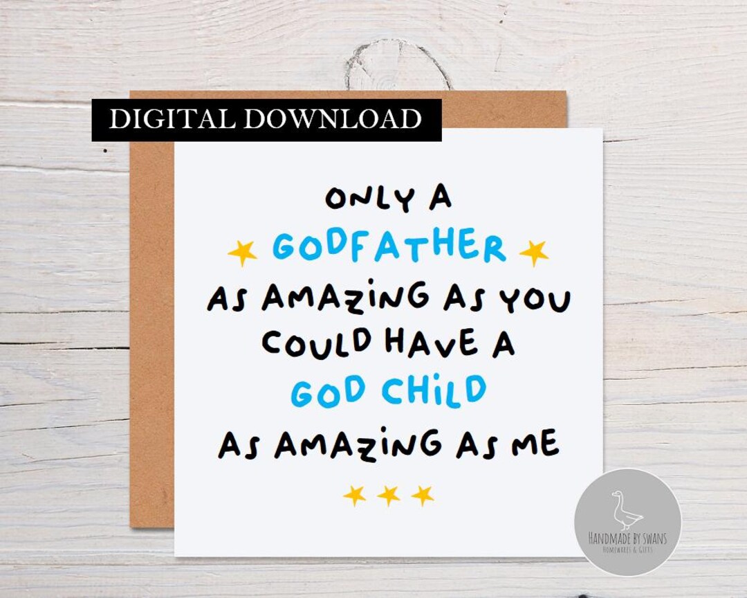 Godfather Card, Godparent Card Friend, Will You Be My Godfather Card ...