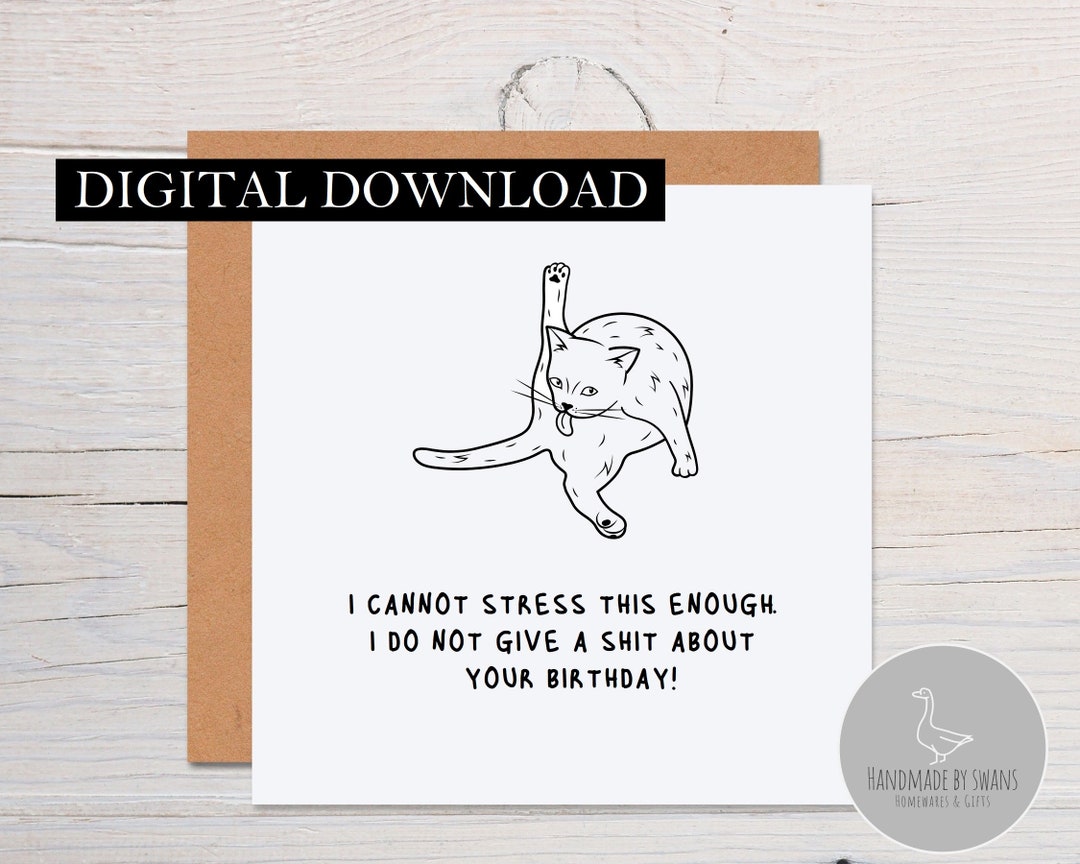 Birthday Card From the Cat, Rude Cat Dad Birthday, Cat Mum Birthday ...