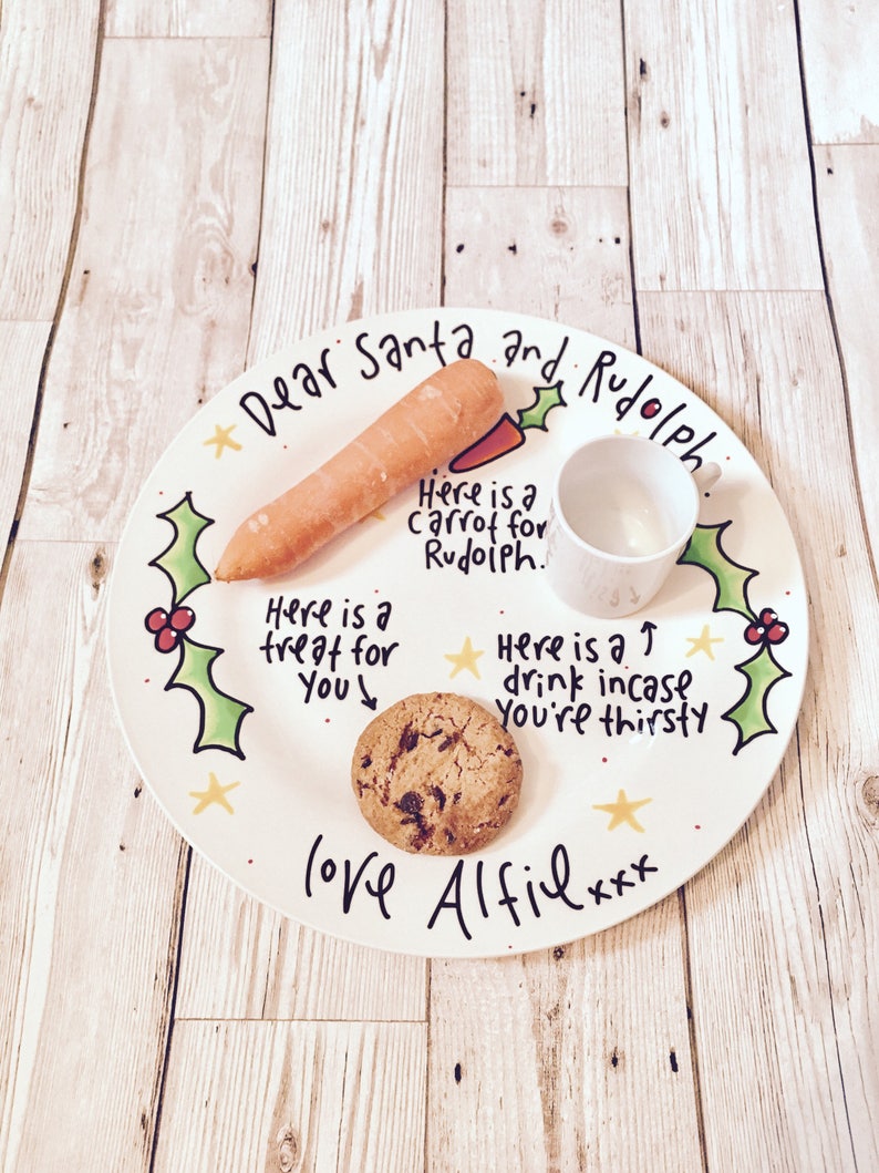 Santa Plate Personalised Santa plate and mug set Plate and | Etsy