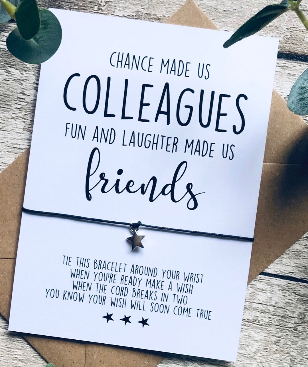 Wish Bracelet, Chance Made Us Colleagues, Make a Wish, Gift for Friend ...