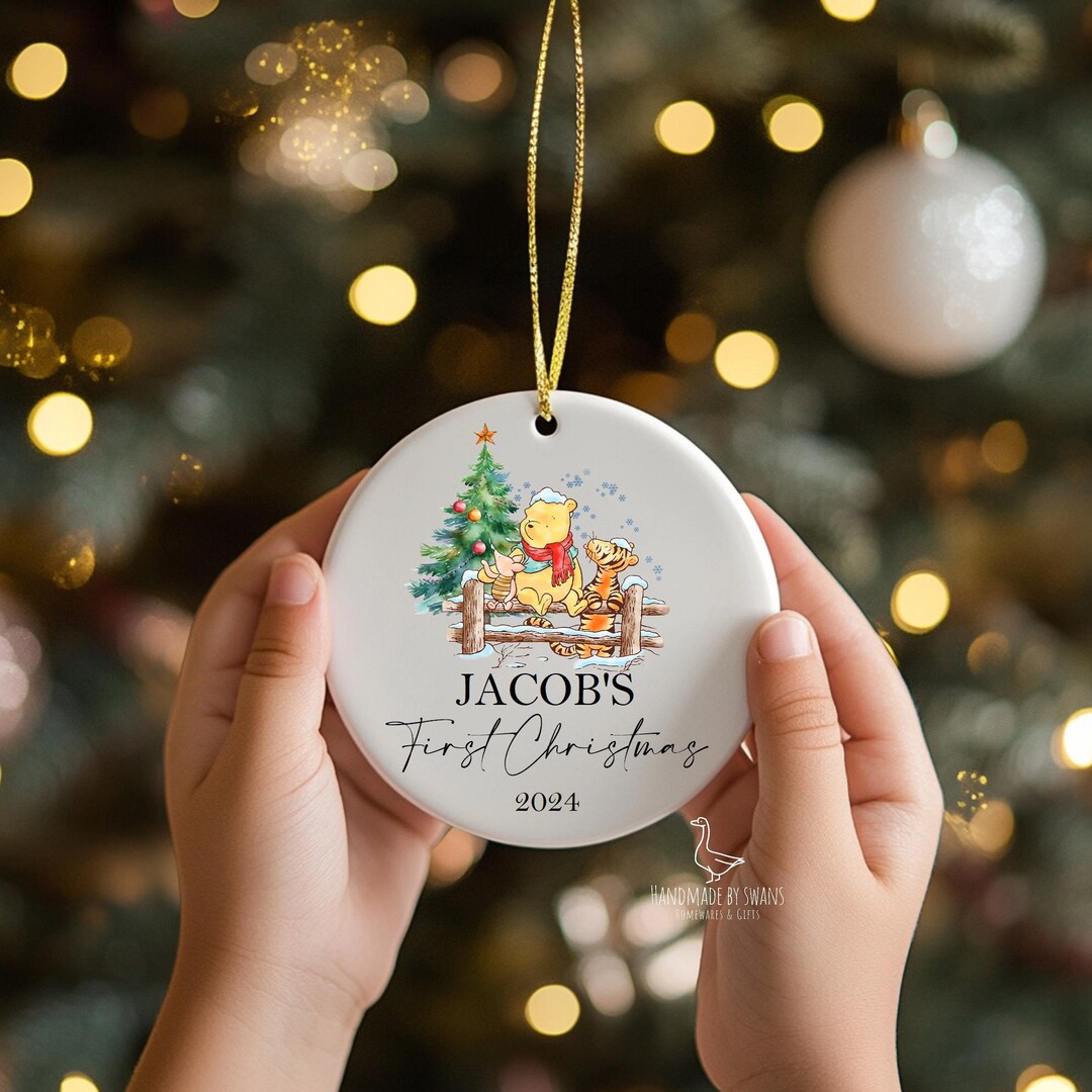 Personalised Baby's First Christmas Bauble, Bear Christmas Bauble, Baby ...