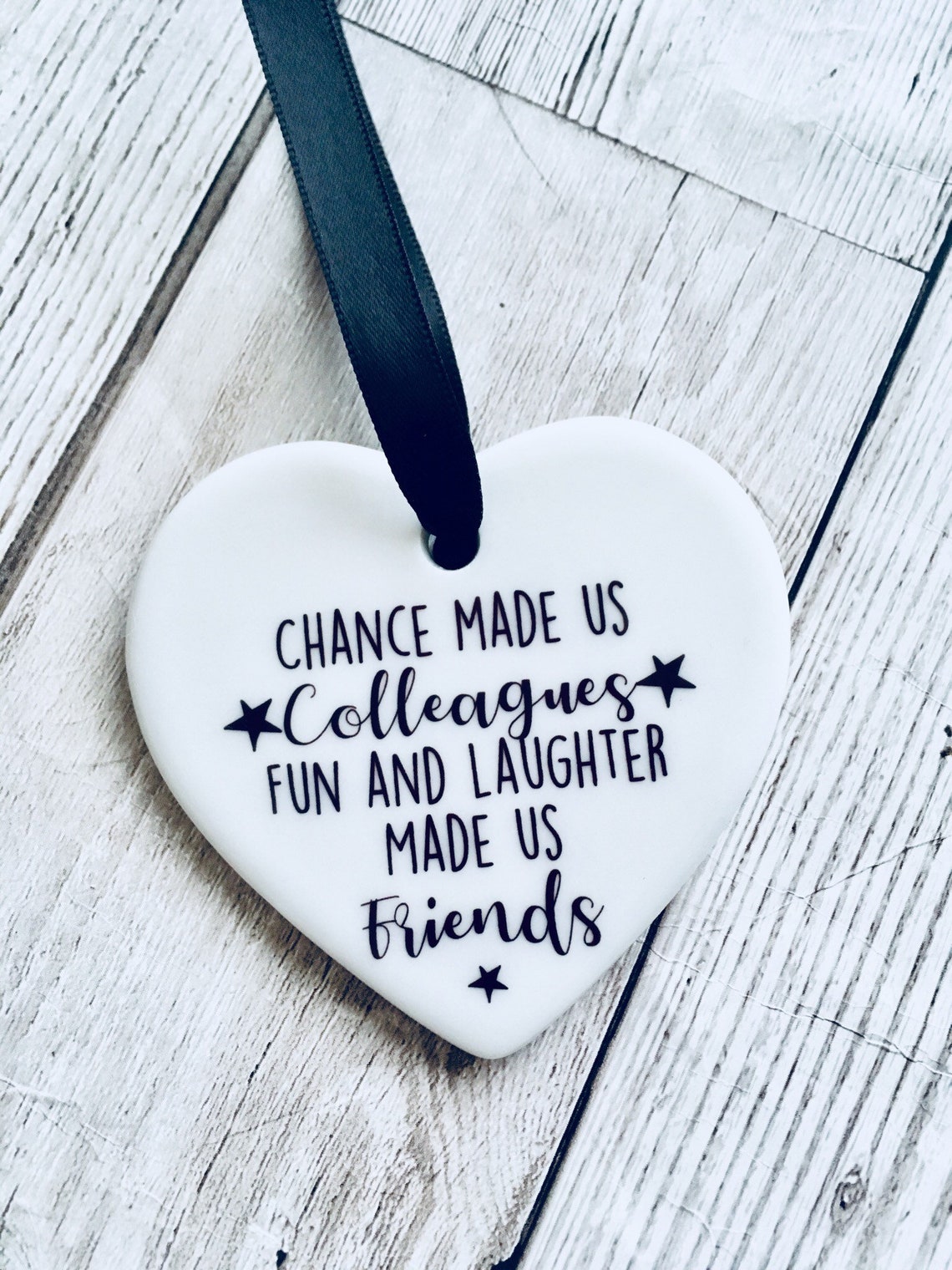 Ceramic Hanging Heart, Chance Made Us Colleagues, Heart Keepsake, Gift ...