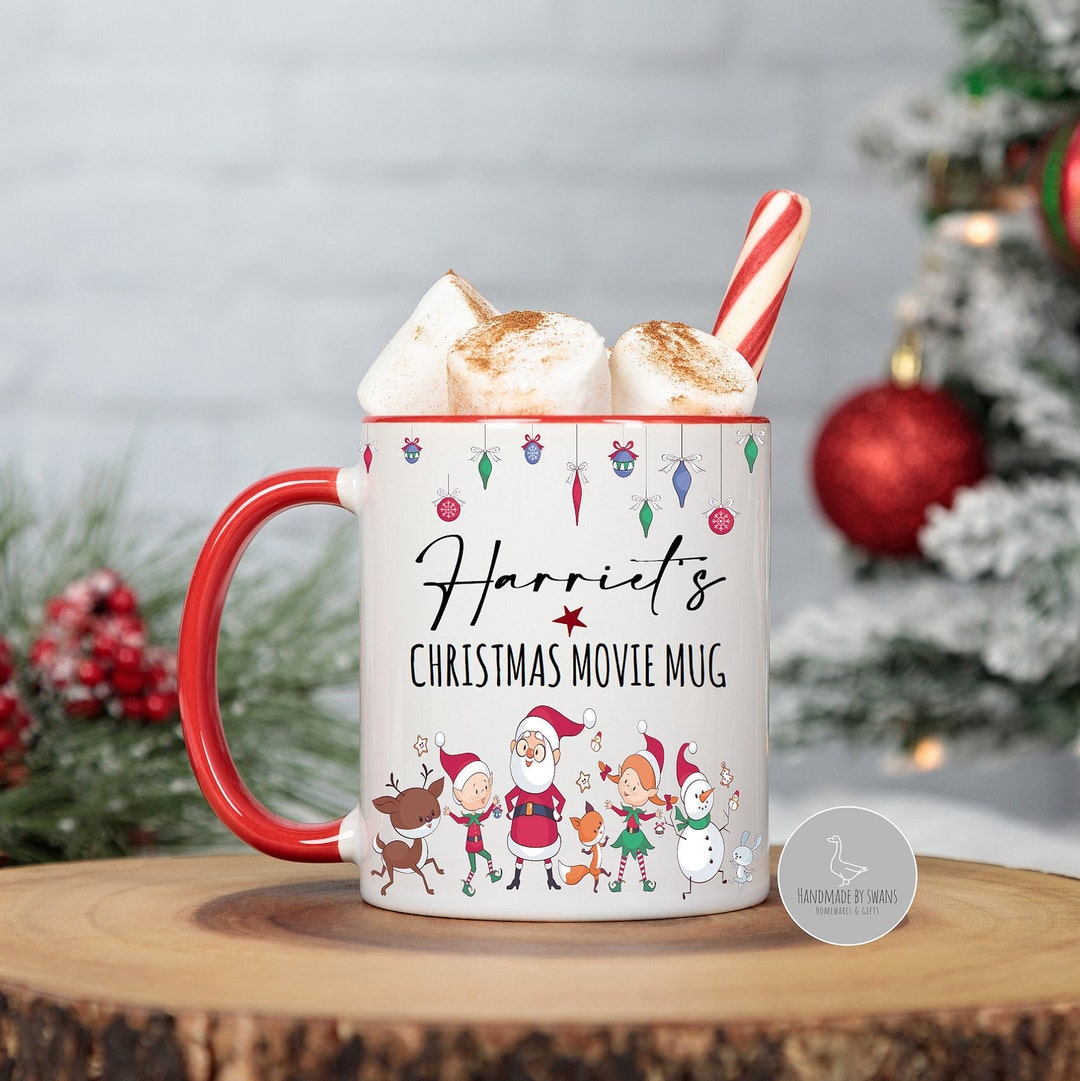 Personalised Christmas Mug Christmas Santa and Elf Movie Mug - Etsy UK