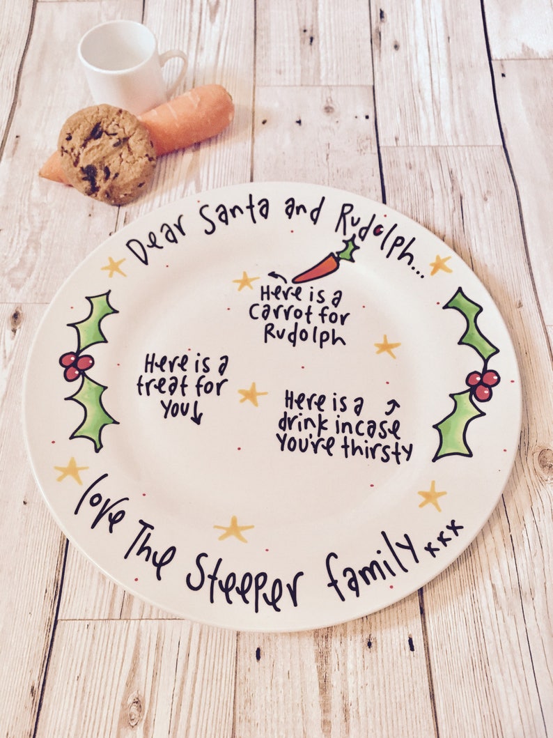 Santa Plate Personalised Santa plate and mug set Plate and | Etsy