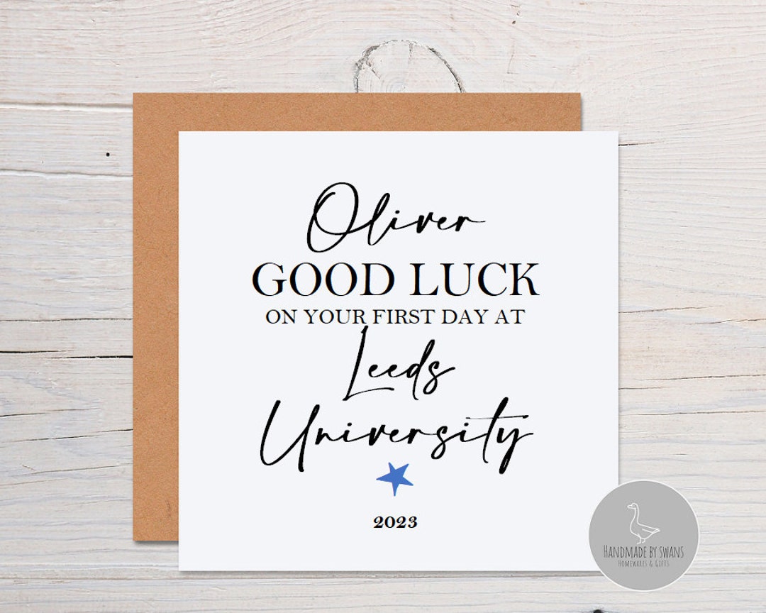 Personalised Good Luck at University Card, New University Card, First ...