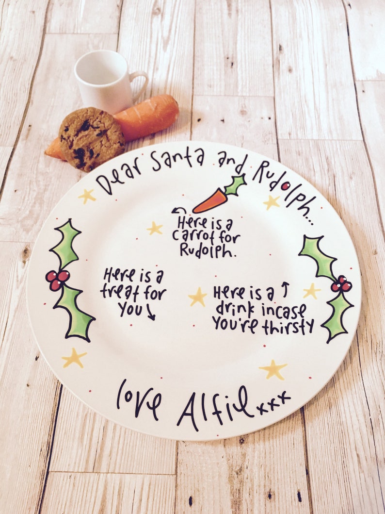 Santa Plate Personalised Santa plate and mug set Plate and | Etsy