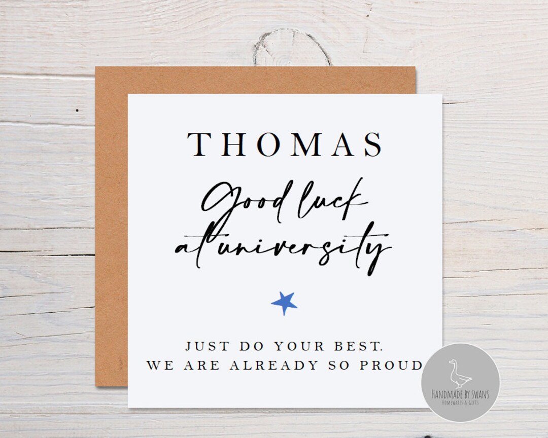 Personalised Good Luck at University Card, New University Card, First ...
