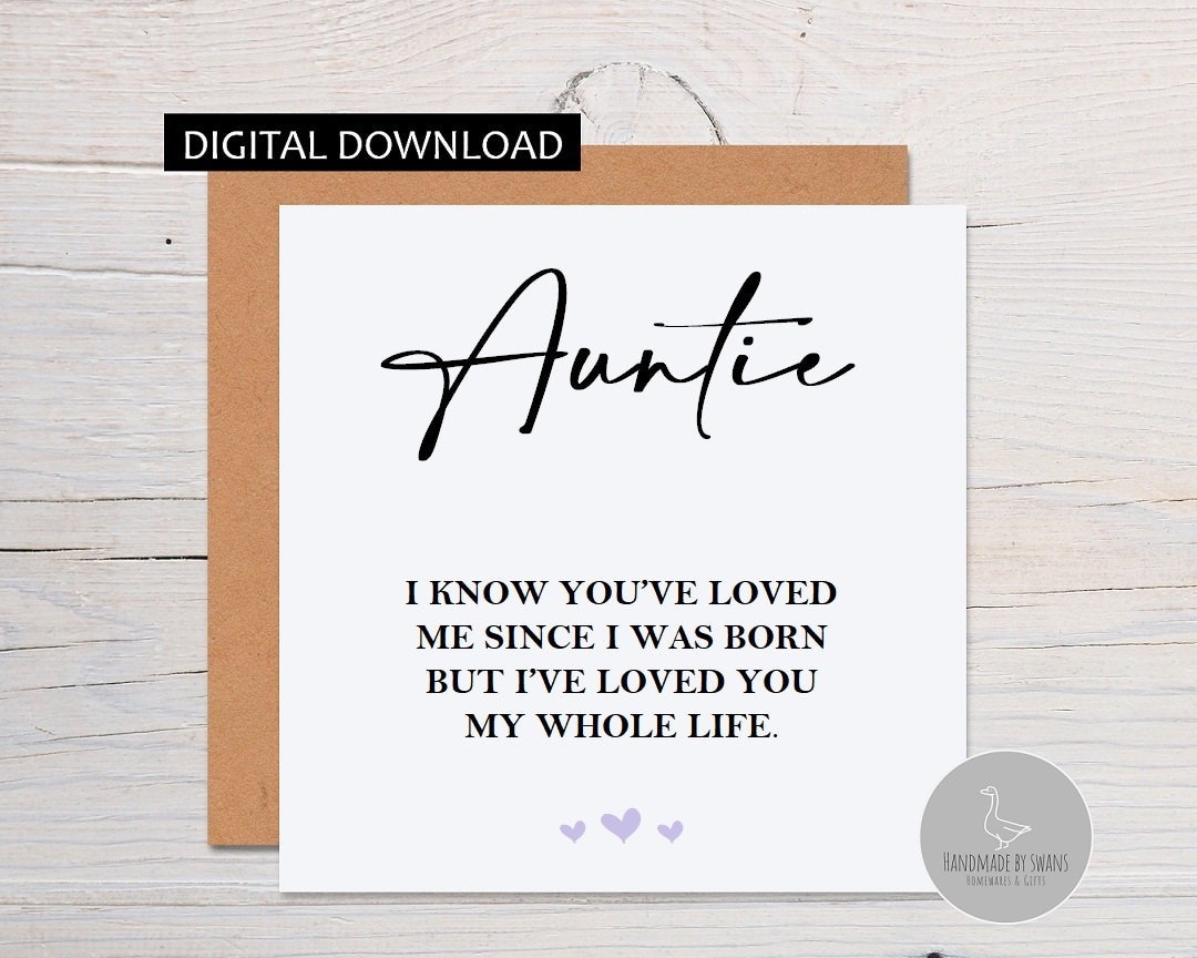 Birthday Card for Auntie, New Auntie Card, I Know You've Loved Me ...