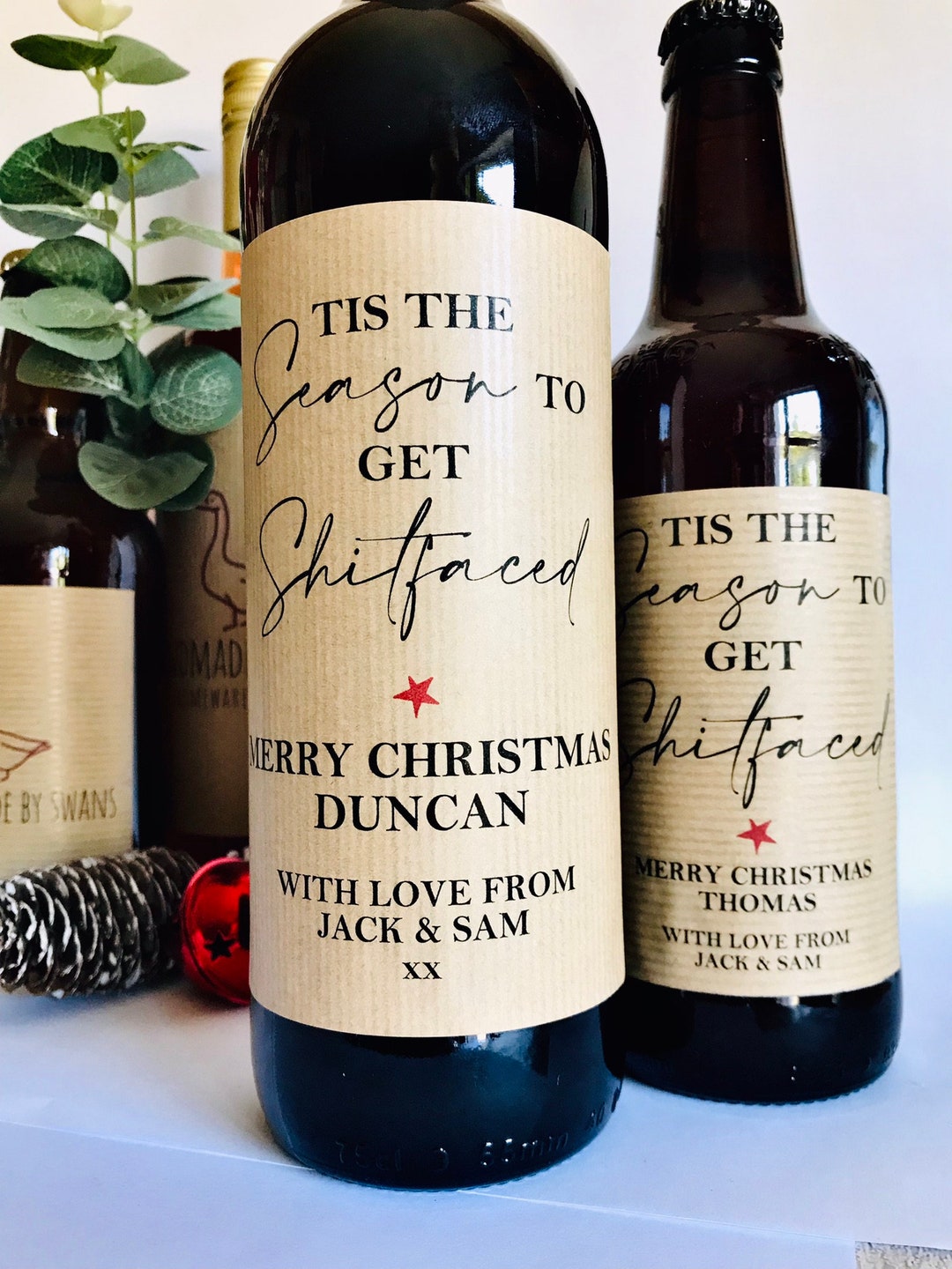 Rude Christmas Wine Label, Funny Alternative Christmas Card, Funny ...