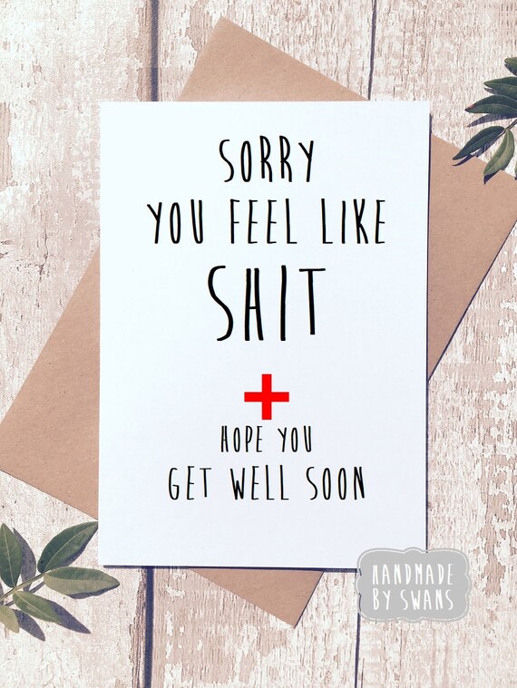 Get well soon card funny get well card funny greeting card | Etsy