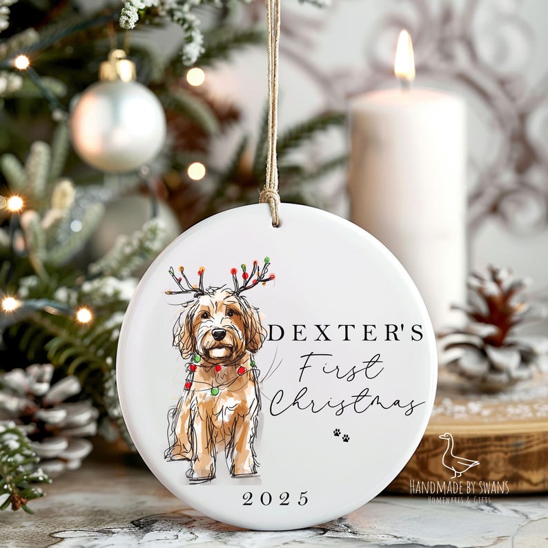 Personalised Dog Christmas Bauble, Dog First Christmas Bauble, Dog ...