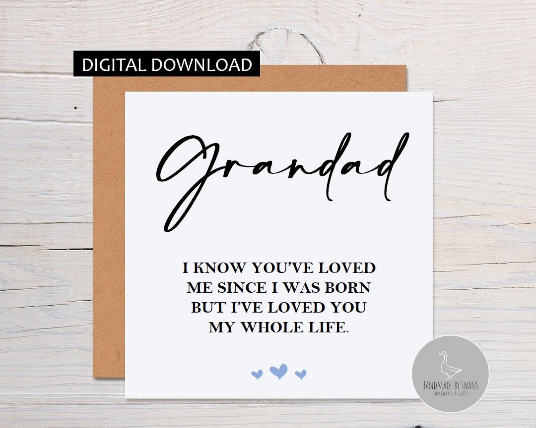 Birthday Card for Grandad, New Grandad Card, I Know You've Loved Me ...