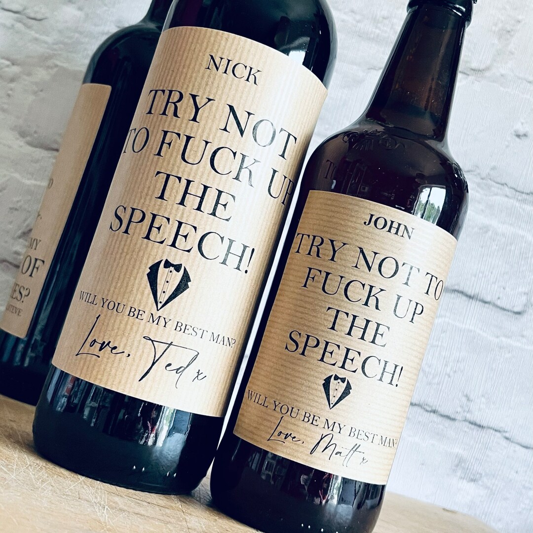 Will You Be My Best Man, Usher, Groomsman Personalised Beer Bottle ...