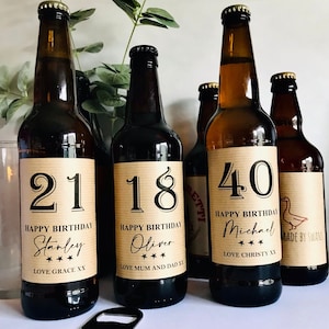 Personalised Happy Birthday Beer Label, Birthday Beer Label, Milestone ...