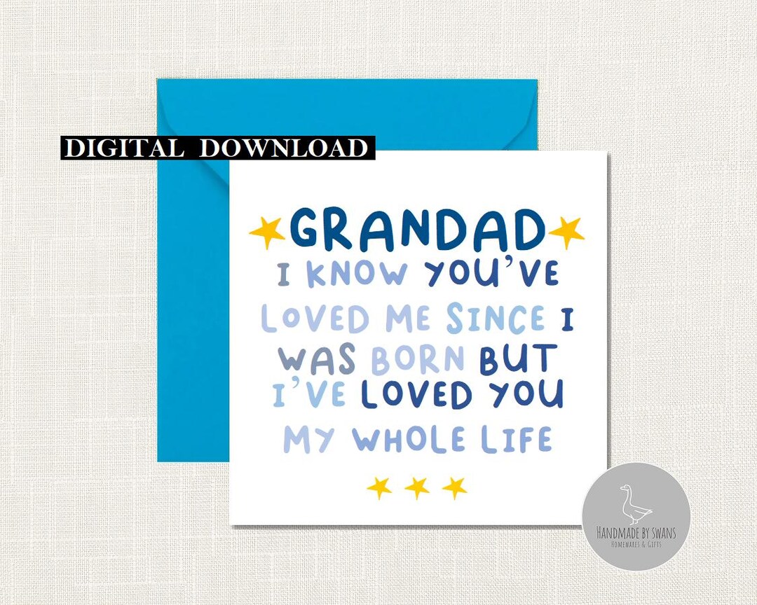 Birthday Card for Grandad, New Grandad Card, I Know You've Loved Me ...
