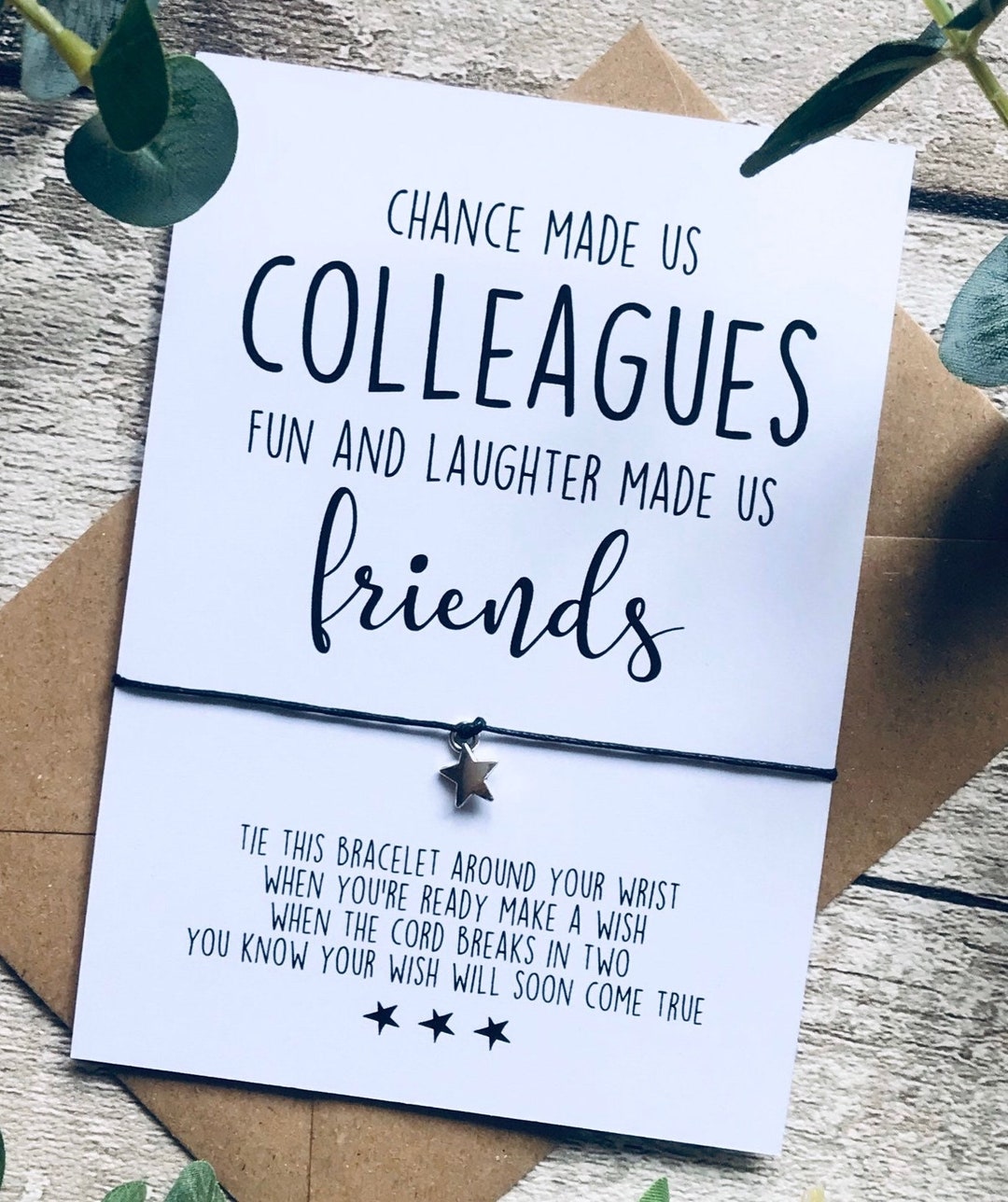 Card for Colleague, Wish Bracelet, Work Friend, Chance Made Us ...