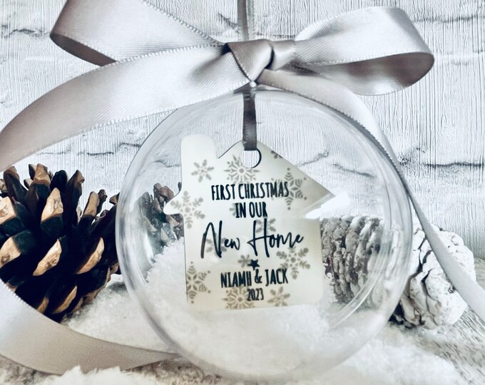 First Christmas New Home Bauble, First Home Christmas Bauble, Clear ...