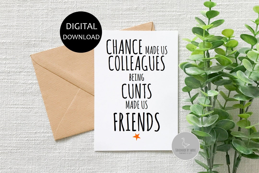 Colleague Card, Work Friend Birthday Card, Work Friend, Chance Made Us ...