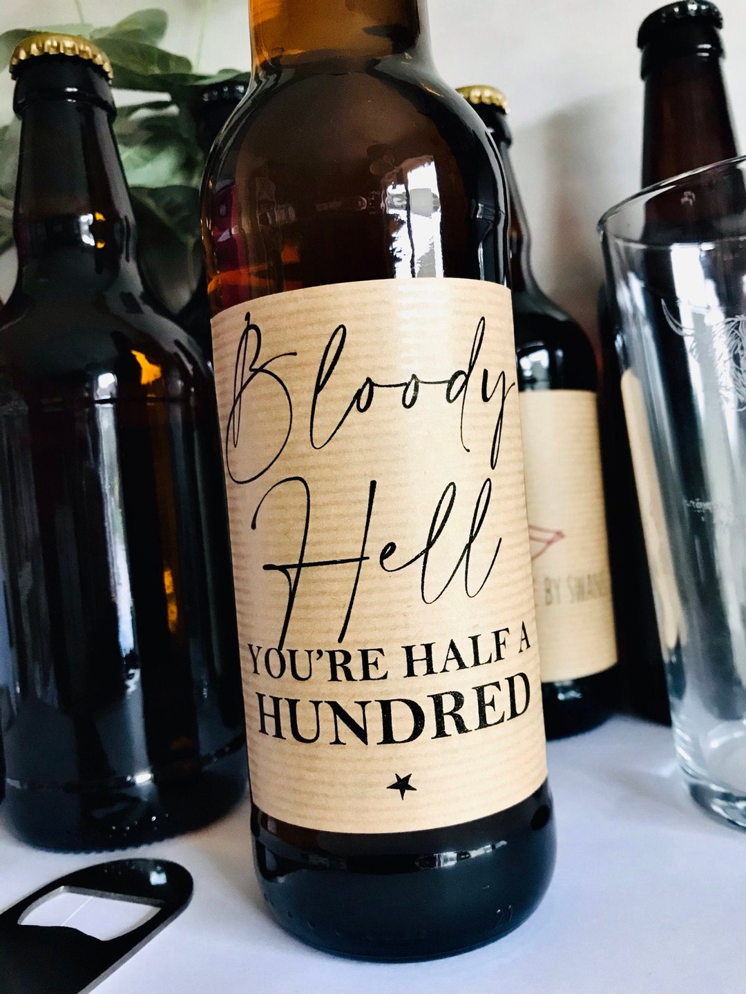 50th Birthday Beer Label, Fiftieth Birthday Beer Label, Milestone Label ...