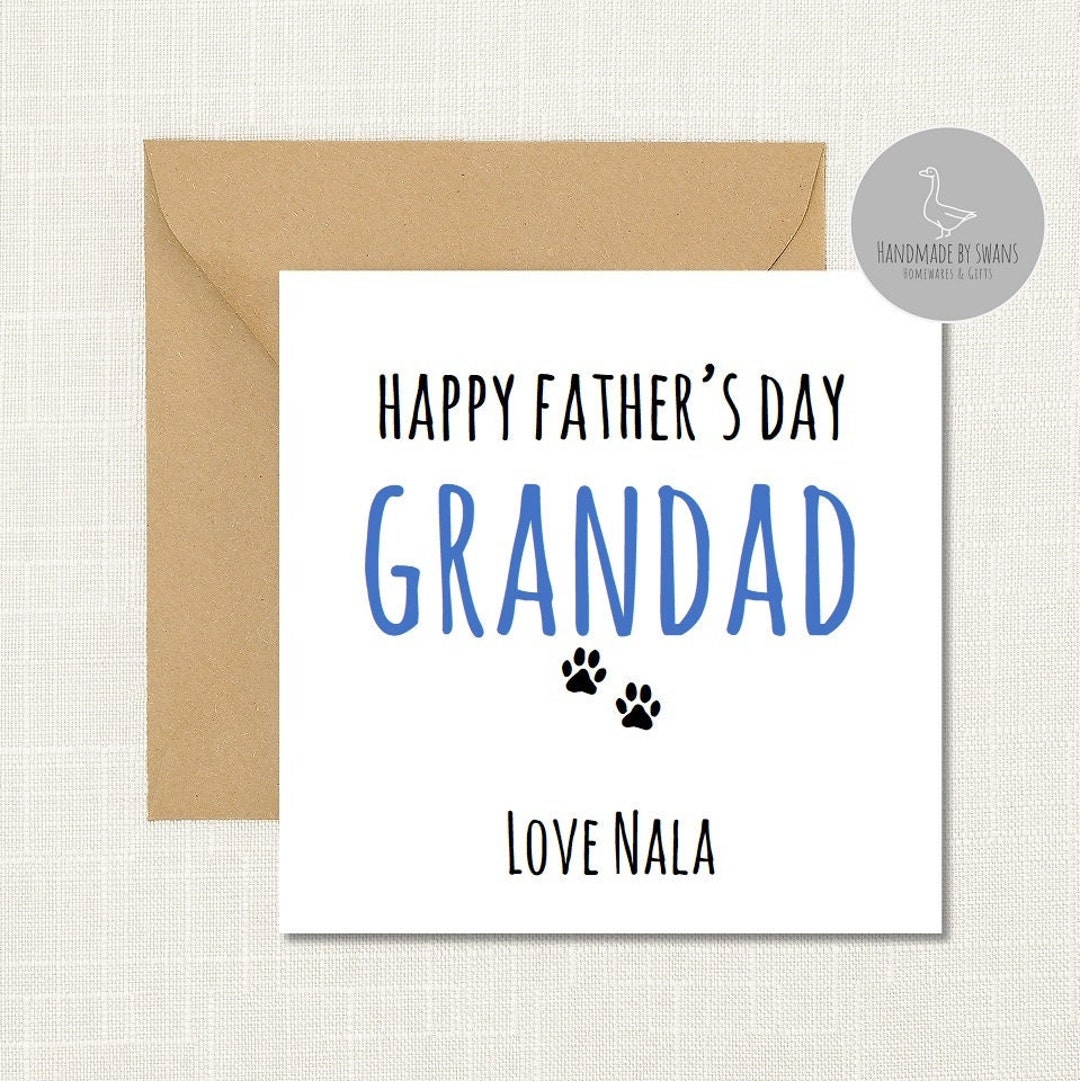 Fathers Day Card From the Dog, Personalised Card for Grandad, Grampy ...