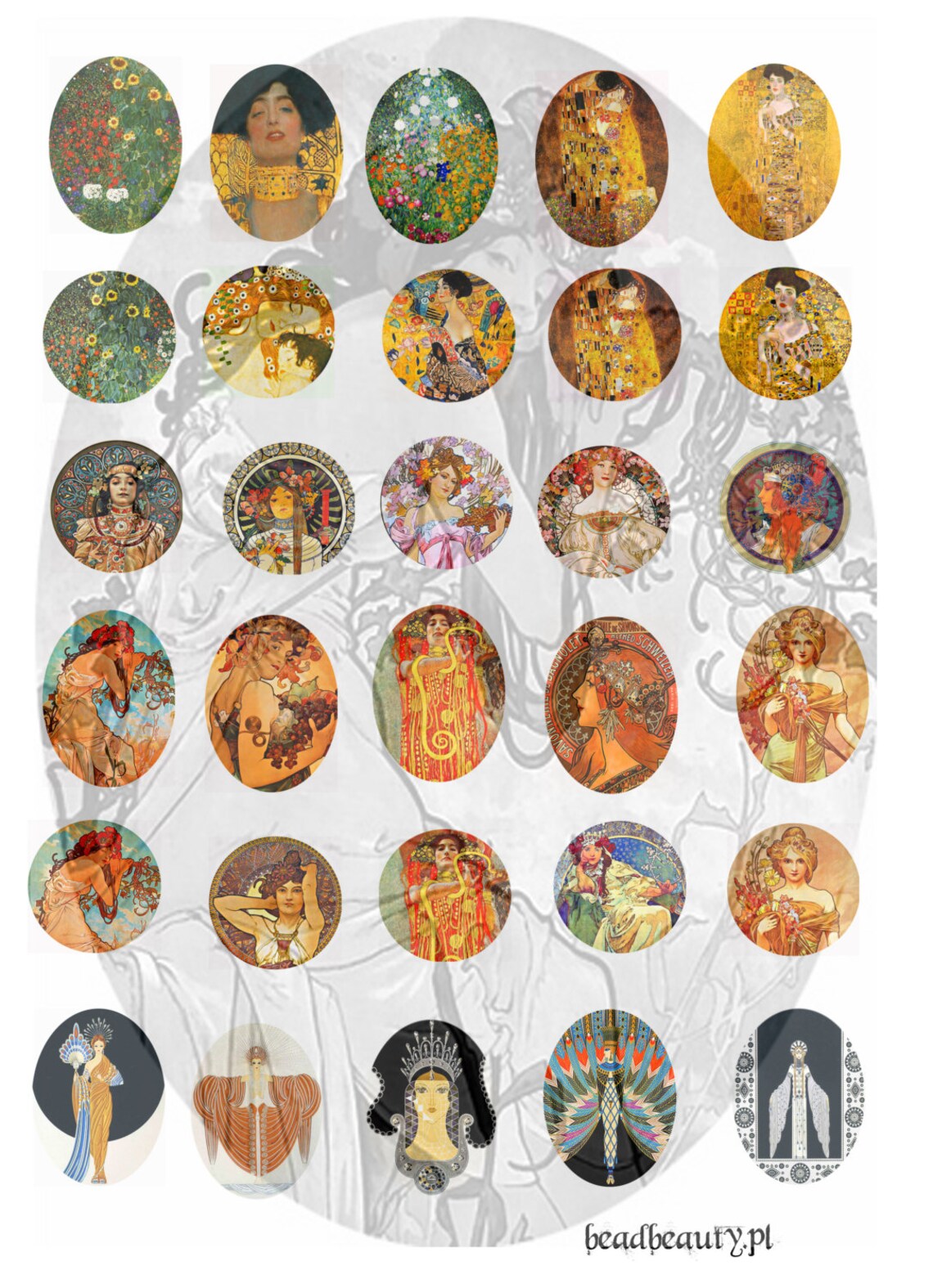 2 Digital Printable Collage Sheets for Pendants, Cabochons, Crafts, 30 ...