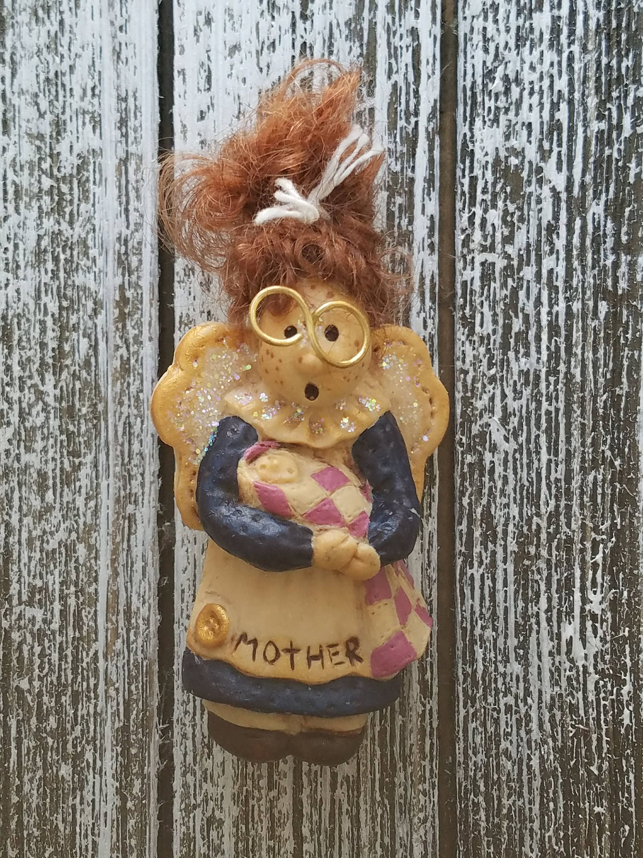Vintage Mother Holding Baby Brooch Pin - Artisan Wood Mom Brooch - Etsy