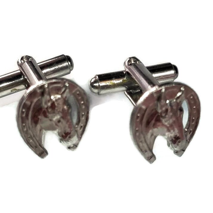 Vintage Horse Theme Cufflinks for Men Unique Silver Cufflinks | Etsy