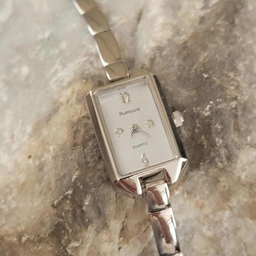 Vintage Watches Rumours Silver Rectangular Quartz Watch Minimalist ...