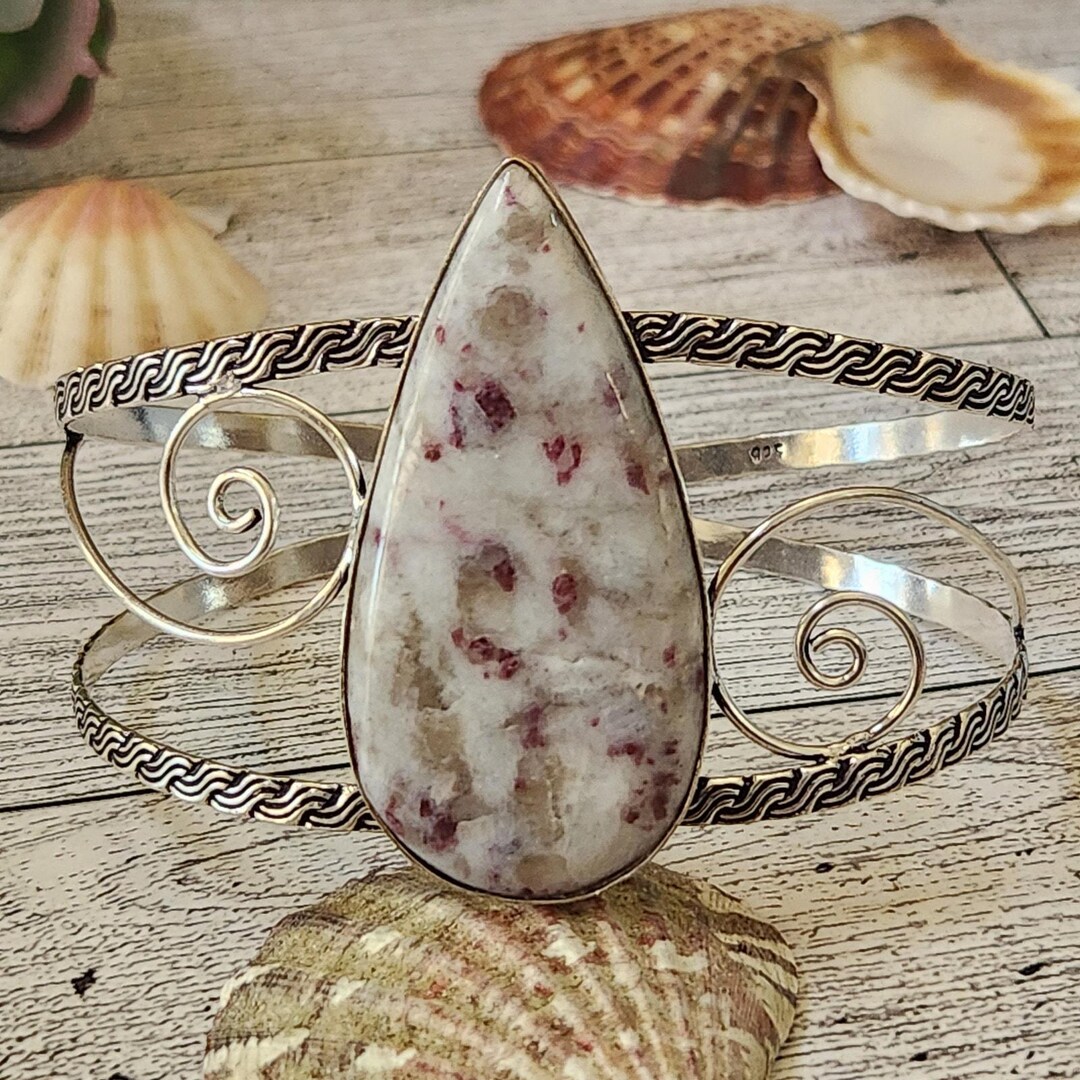 Wide Silver Cuff, Fire Whisper Cinnabrite Cuff Bracelet - Etsy
