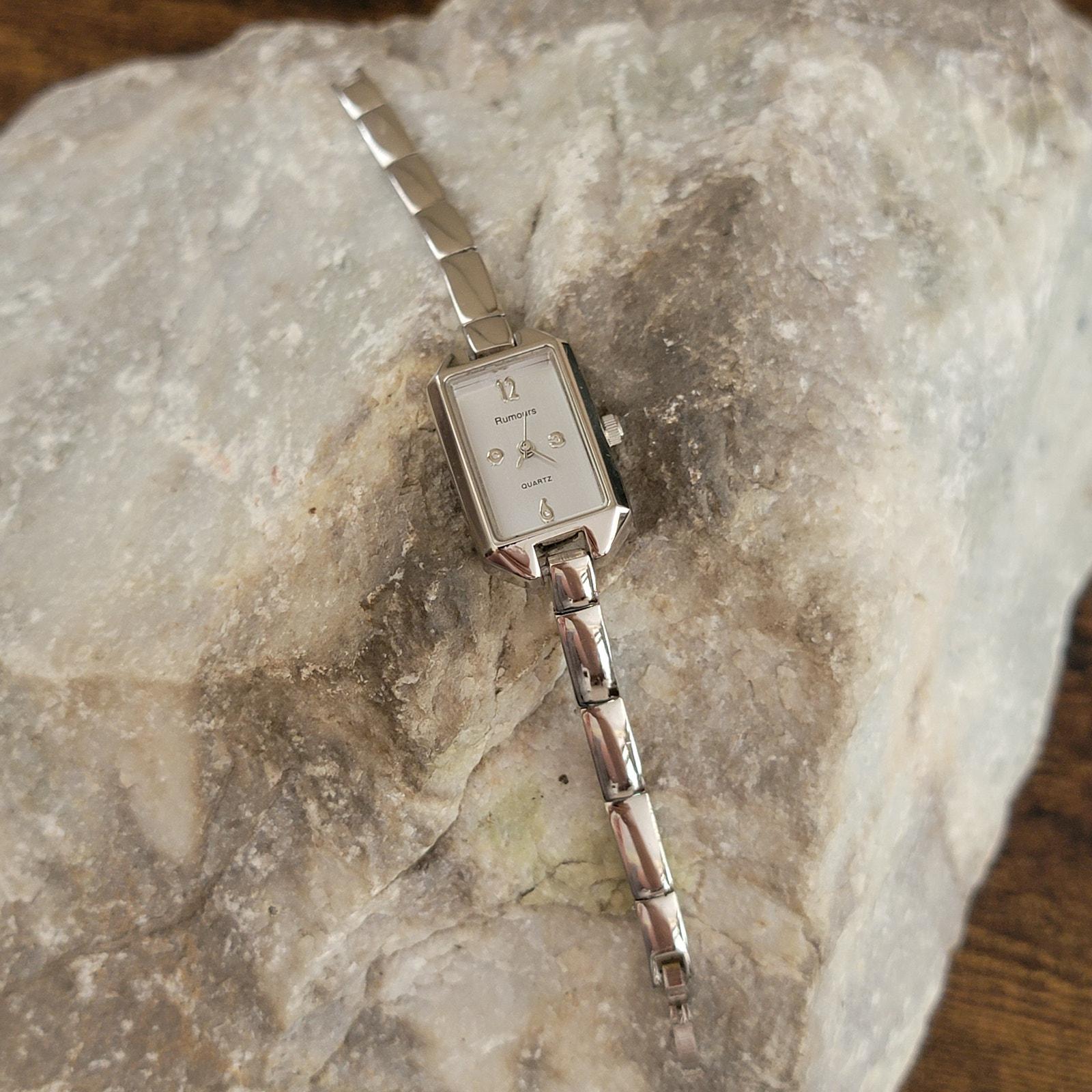 Vintage Watches Rumours Silver Rectangular Quartz Watch Minimalist ...