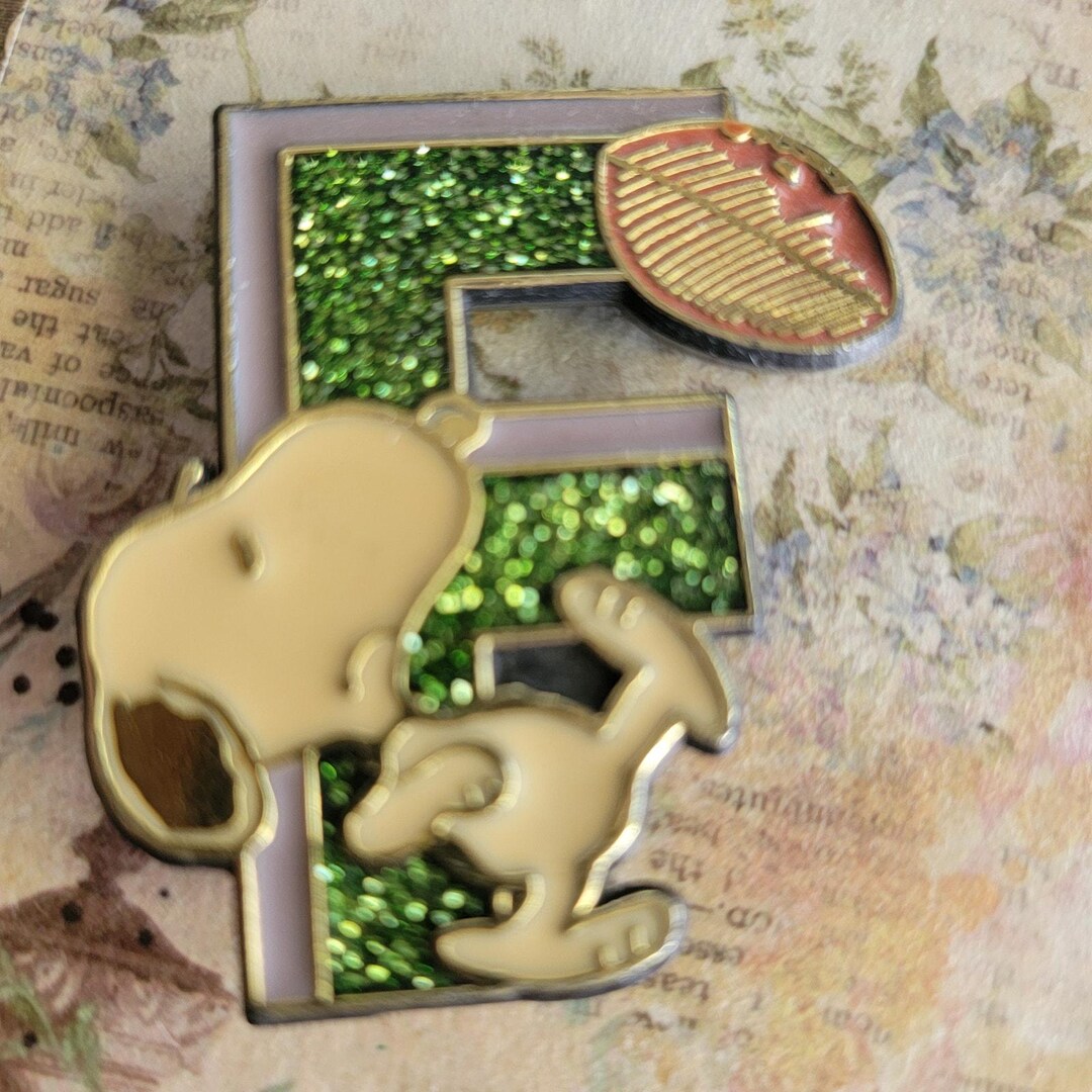 Brooch Women Vintage Pin Snoopy Woodstock Glitter Letter F Enamel ...