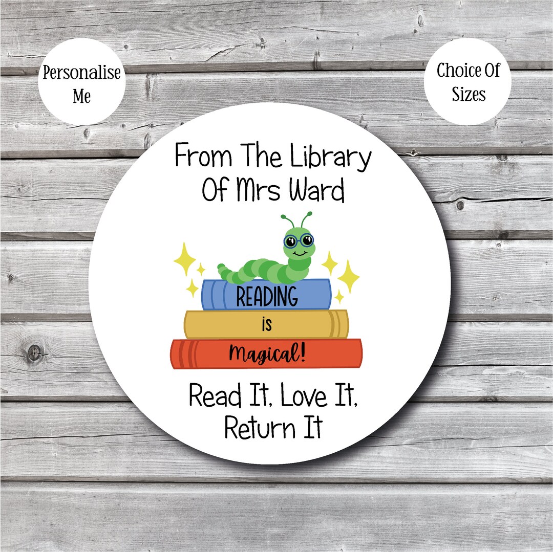 Book Stickers, Teacher Reading Book Stickers, Personalised From the ...