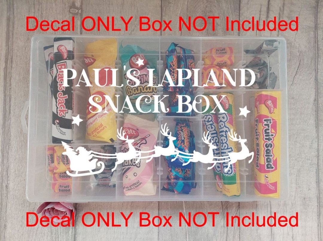 Custom Lunch Box Label, Snack Box Vinyl Decal, Lapland Christmas Box ...