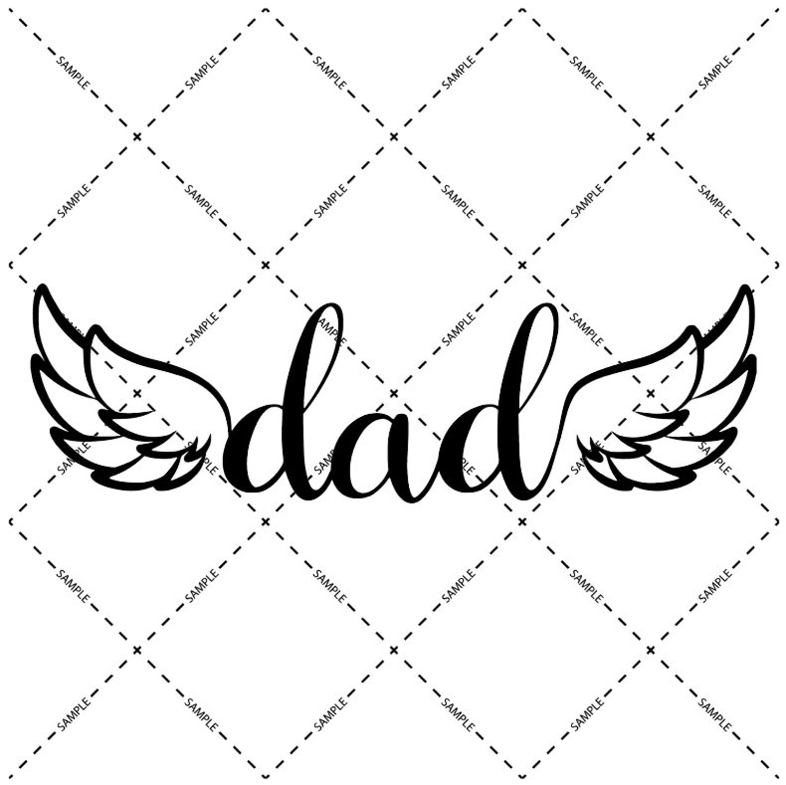 Dad Angel Wings SVG Cutting File for Cricut or Silhouette - Etsy UK