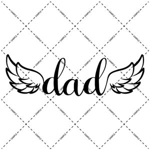 Dad Angel Wings SVG Cutting File for Cricut or Silhouette Machines Png ...