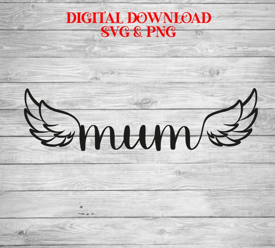 Mum Angel Wings SVG Cutting File for Cricut or Silhouette - Etsy Hong Kong