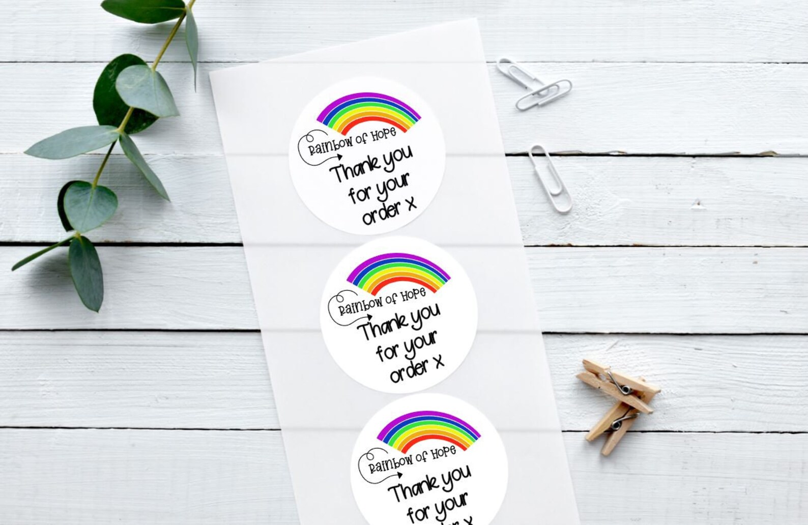 35 Per Sheet Thank You For Your Order Rainbow Of Hope Envelope | Etsy