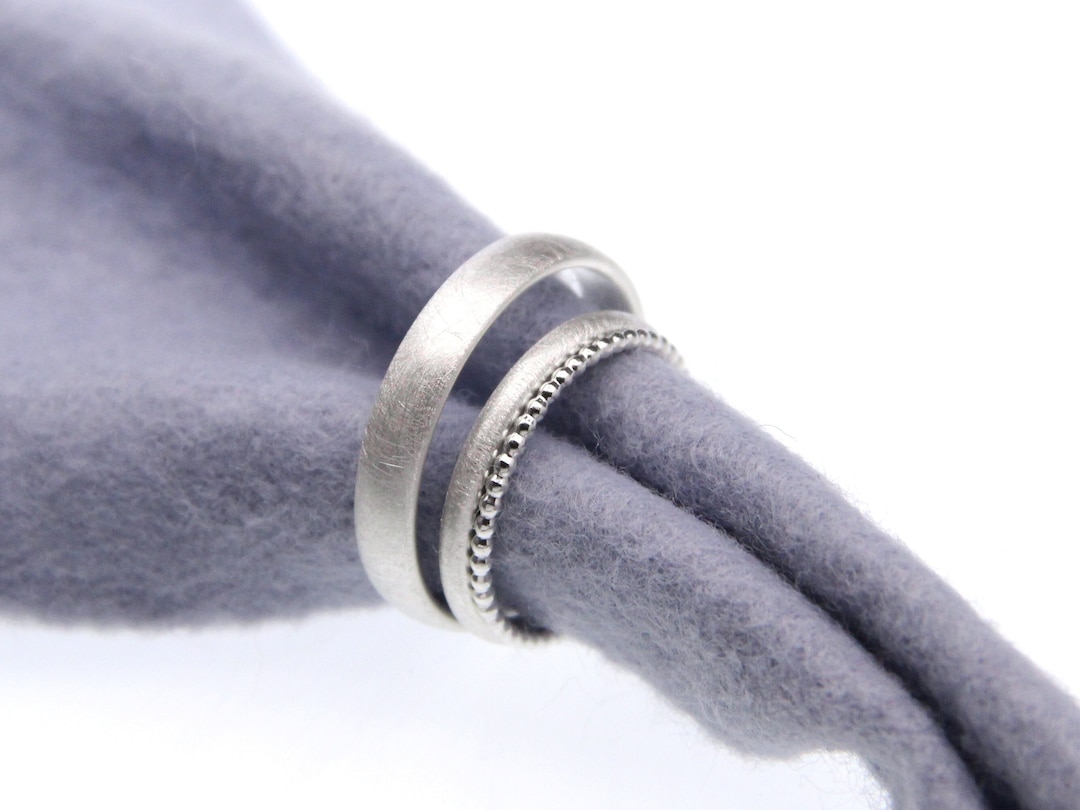 Eheringe Set Silber Partnerringe, Trauringe mit Vorsteckring, Kugelring ...