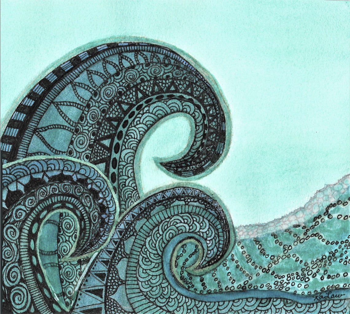 Ocean Waves Mandala Giclee Print 8 x 10 | Etsy