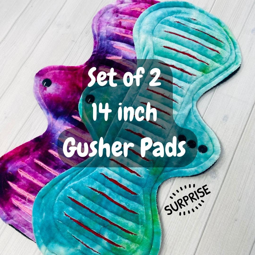 14 Inch Reusable Cloth Pads, Super Heavy Overnight Gusher, Set of 2 - Etsy
