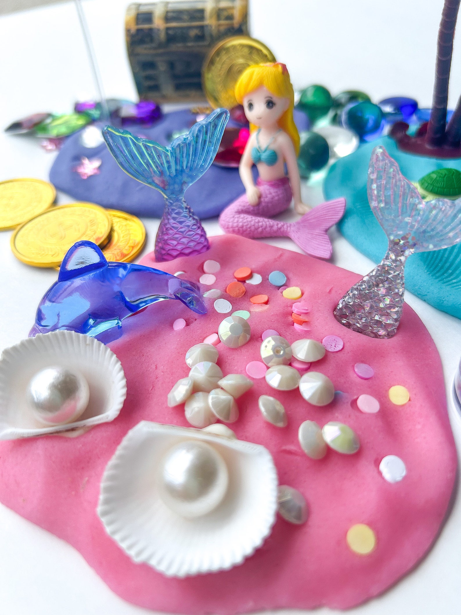 Mermaid Play Dough Kit, Playdoh Kit, Playdough Kit, Sensory Kit ...