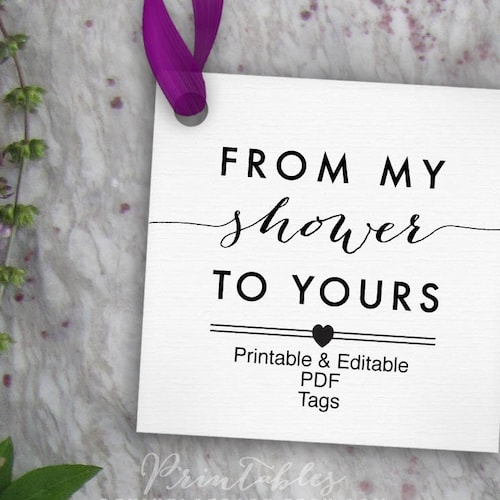 Bridal Shower Favors Tags From My Shower to Yours Tags Favor - Etsy